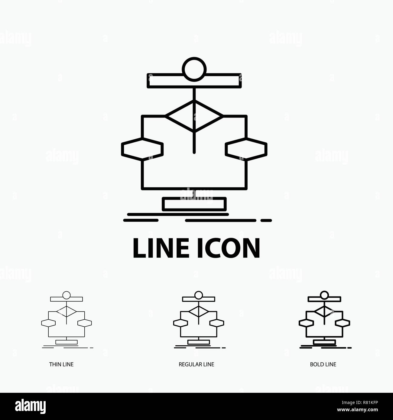 Algorithmus, Diagramm, Daten, Diagramm, flow Symbol in Thin, Regular ...