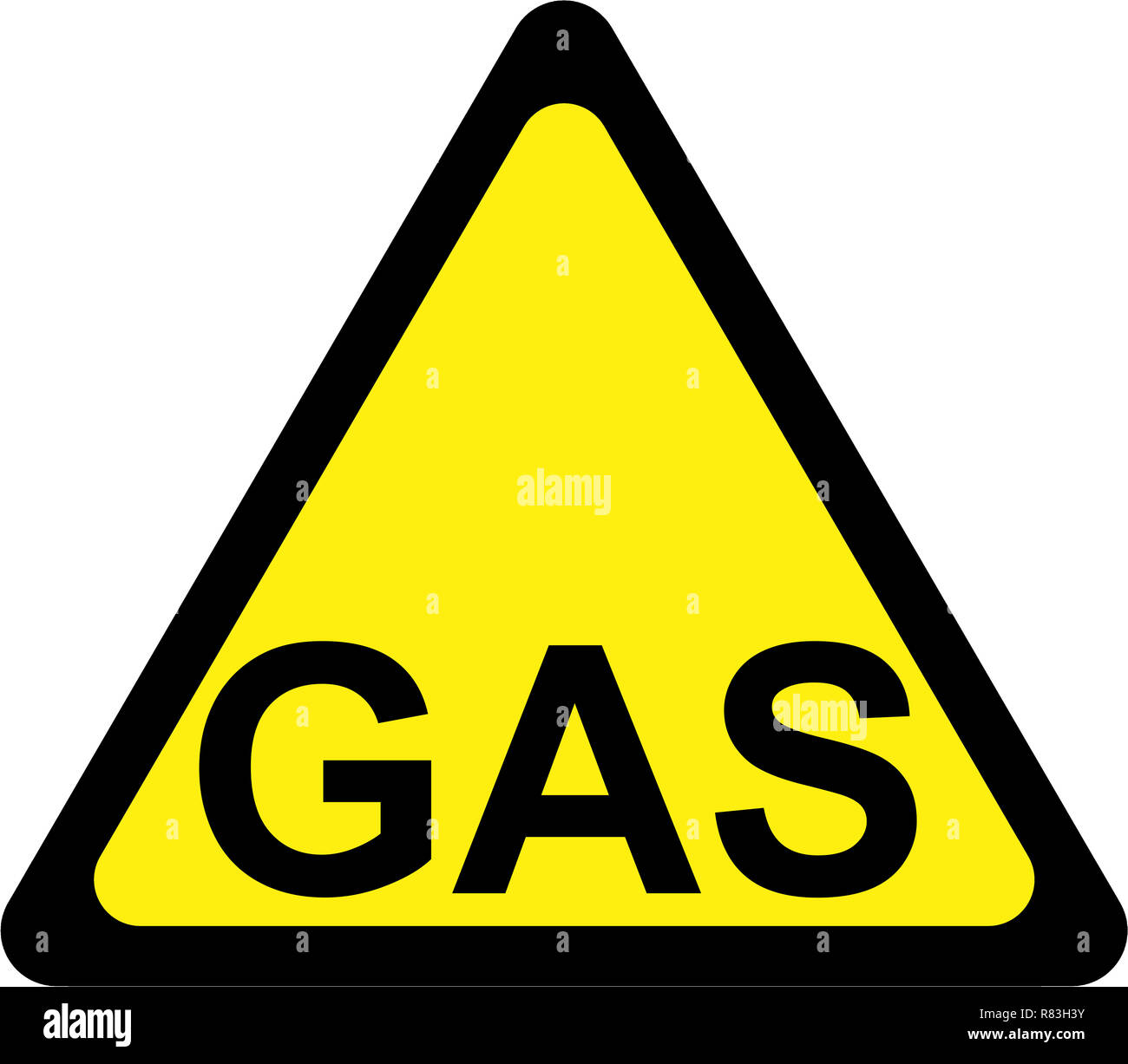 Gas sign yellow warning triangle -Fotos und -Bildmaterial in hoher ...