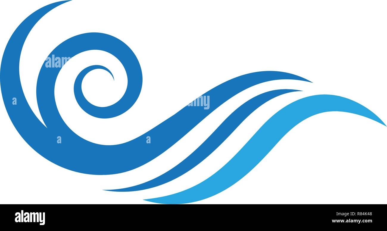 Wasser Wellen Symbol Vektor Grafik Design logo Stock-Vektorgrafik - Alamy