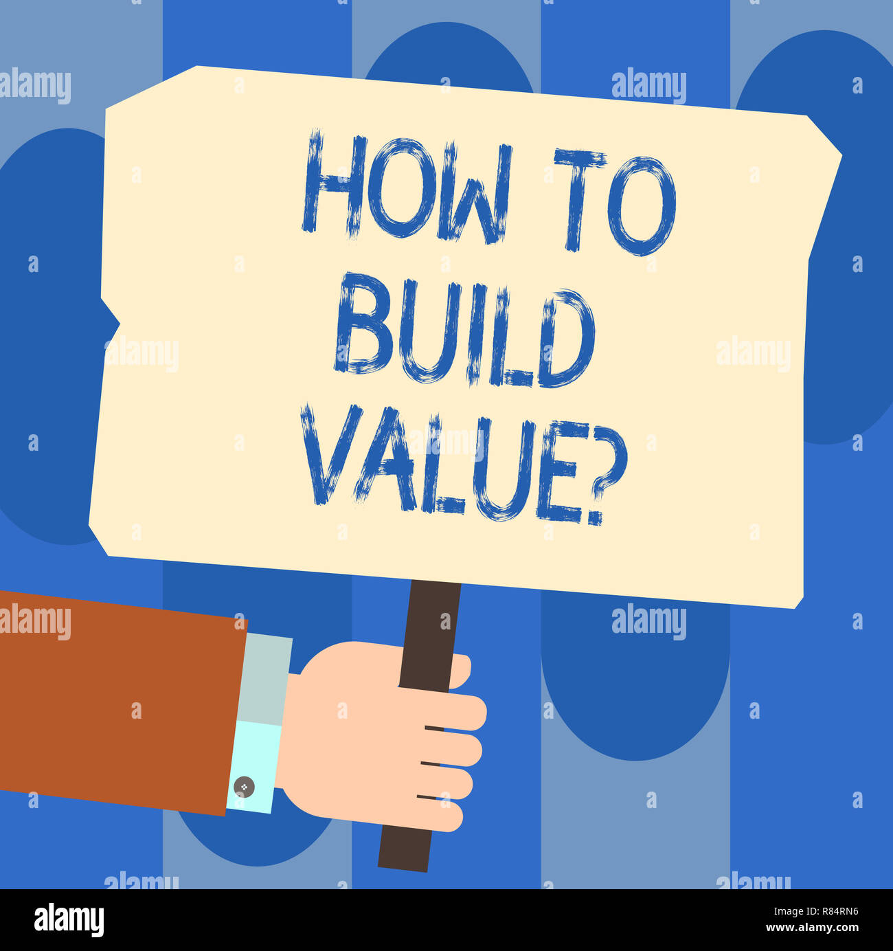 Schreiben Hinweis zeigen, wie Valuequestion zu errichten. Business Foto ...