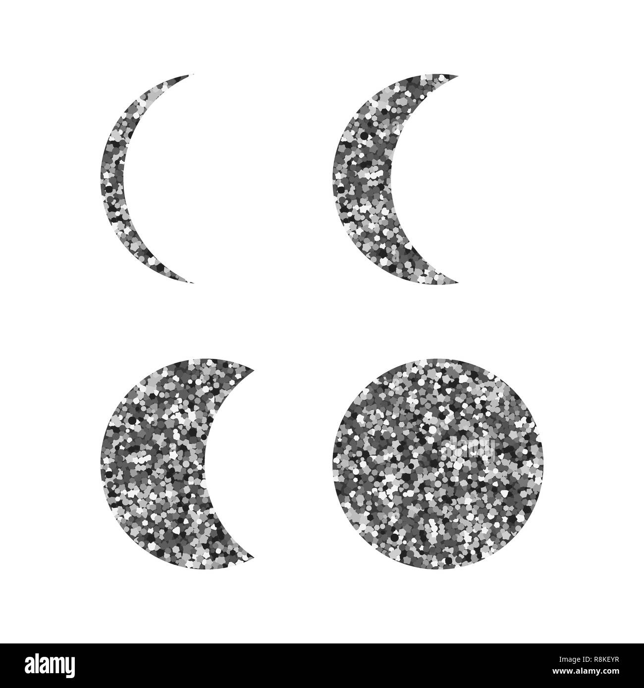 Phases Of The Moon Illustration Schwarzweiß-Stockfotos und -bilder - Alamy