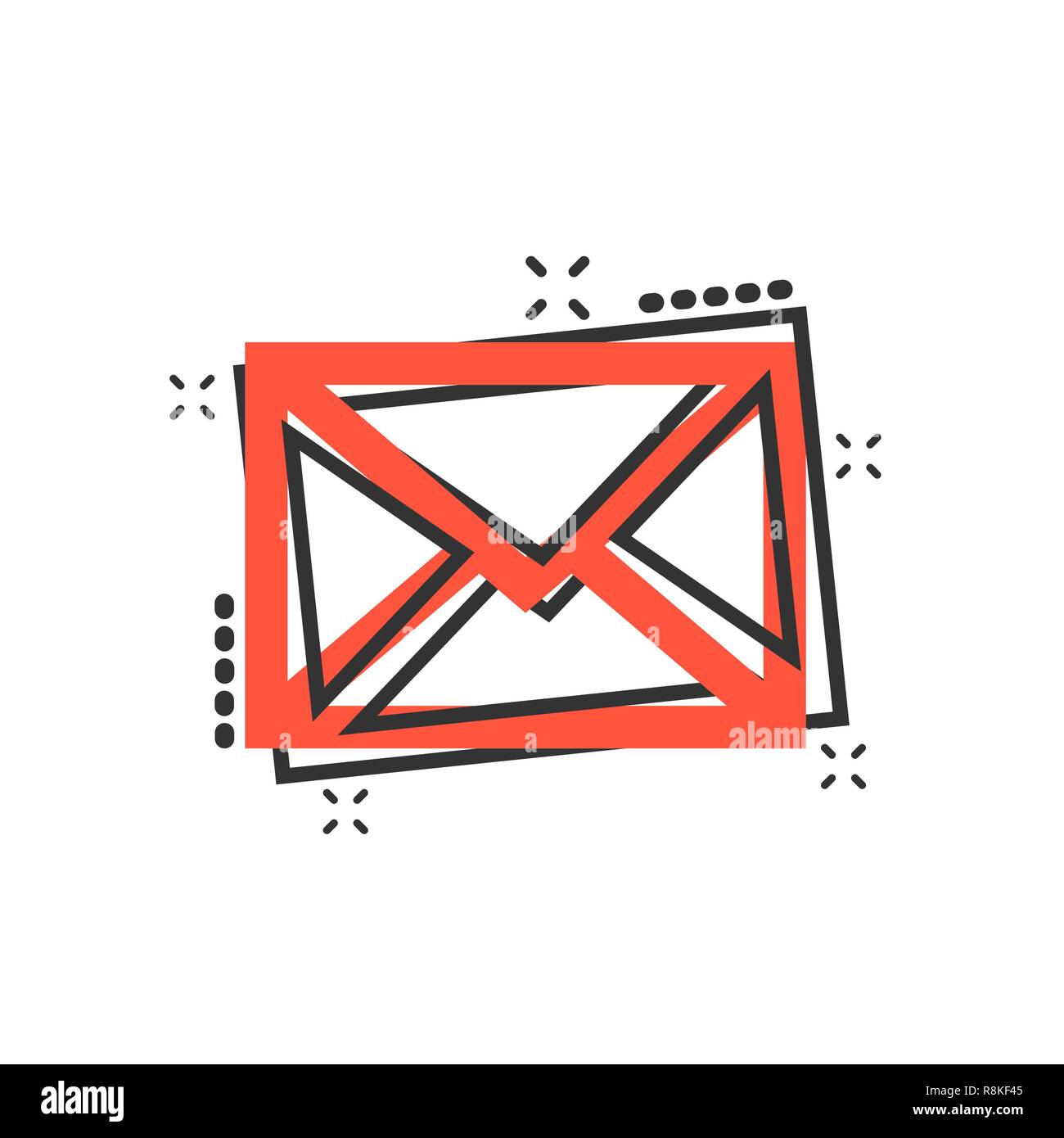 Mail Briefsymbol im Comic-stil. E-Vektor Cartoon Illustration ...