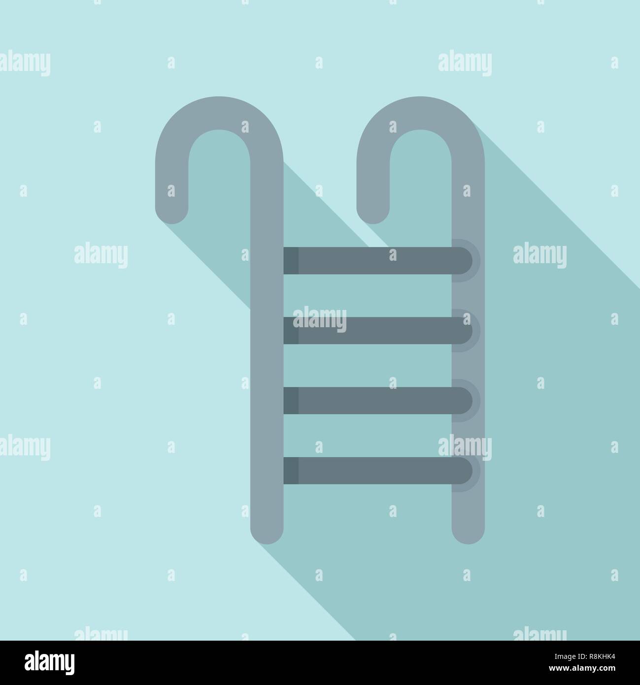 Metall pool Treppe Symbol. Flache Darstellung von Metall pool Treppe ...