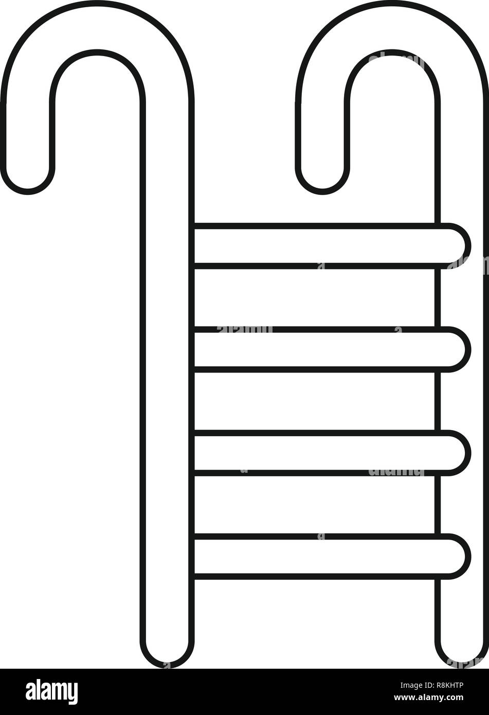 Metall pool Treppe Symbol. Umrisse Metall pool Treppe vektor Symbol für ...