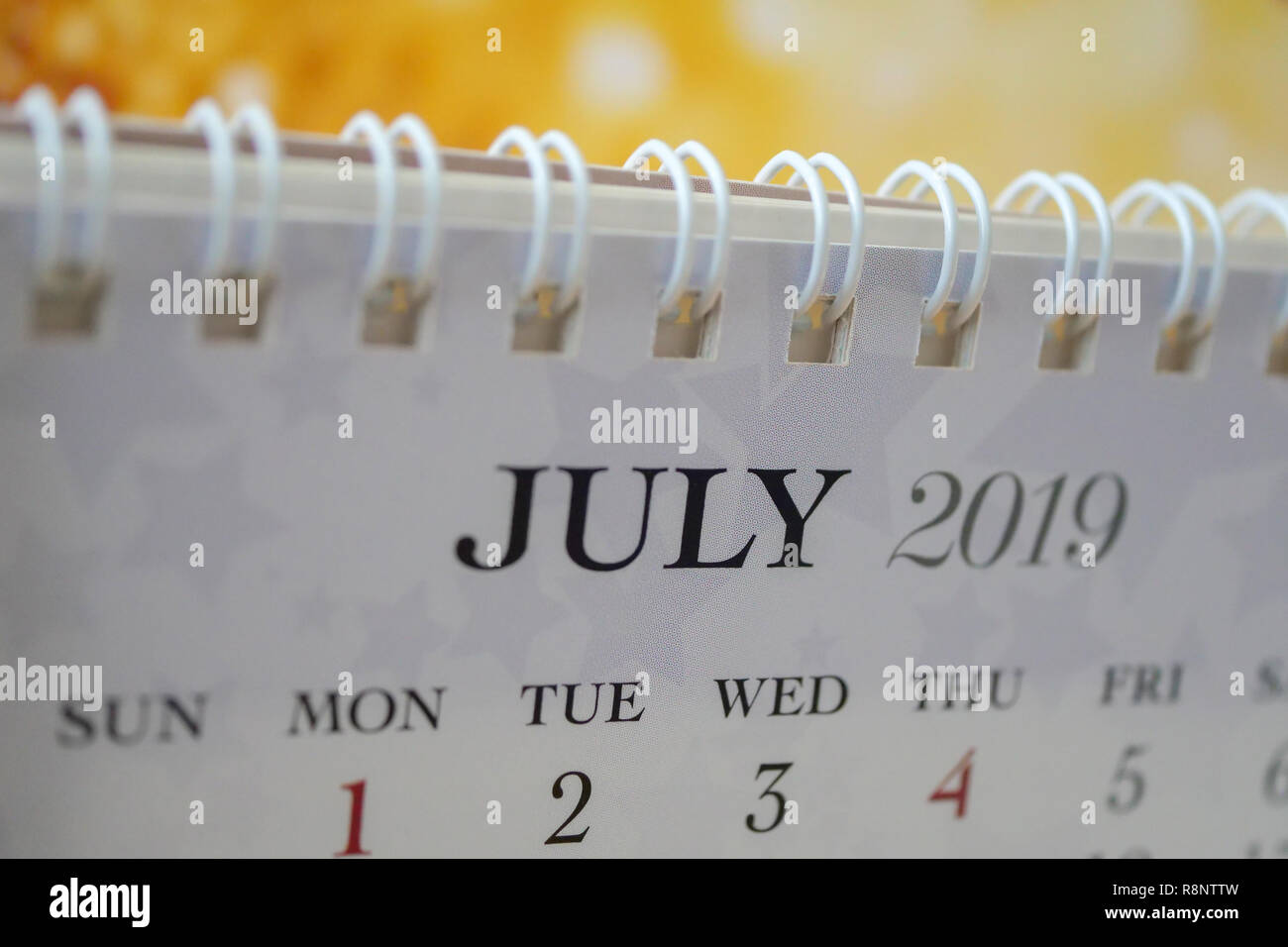 July 2019 calendar -Fotos und -Bildmaterial in hoher Auflösung – Alamy