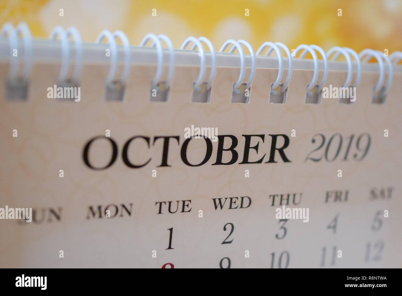 Simple 2019 year calendar week Stockfotos und -bilder Kaufen - Alamy
