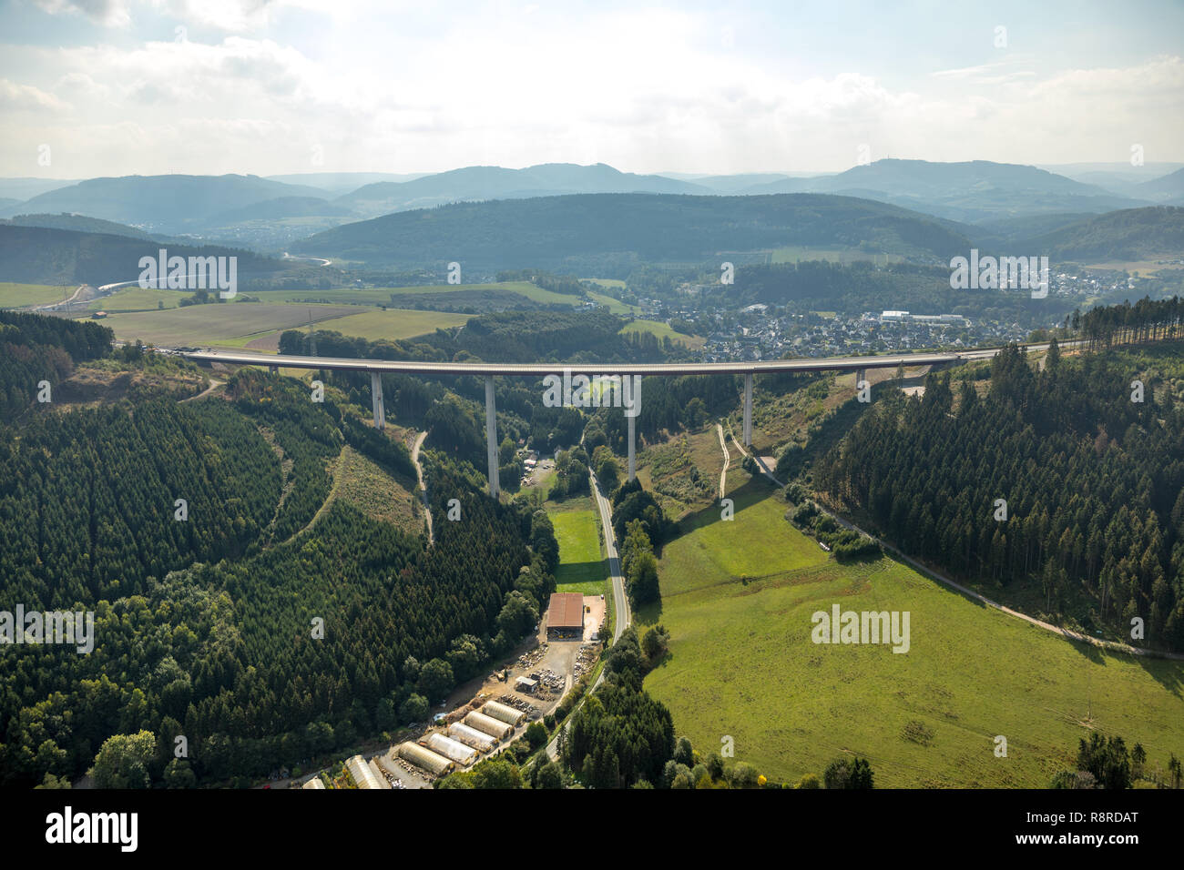 Luftaufnahme, Baustelle, Autobahnbrücke, Tal Brücke Nuttlar, Bestwig ...