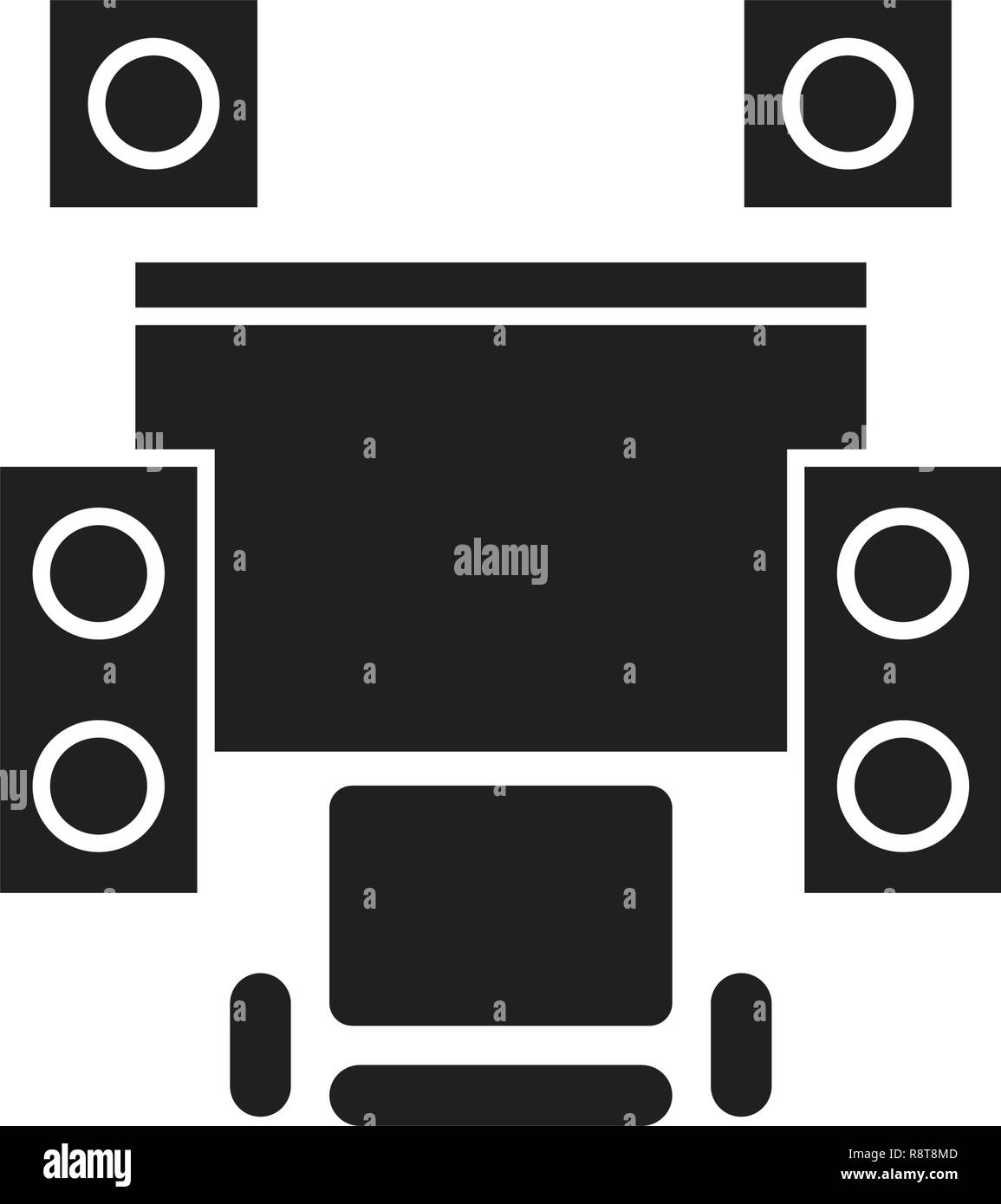 Hi-fi System schwarz Vektor Konzept Symbol. HiFi-Anlage flachbild ...