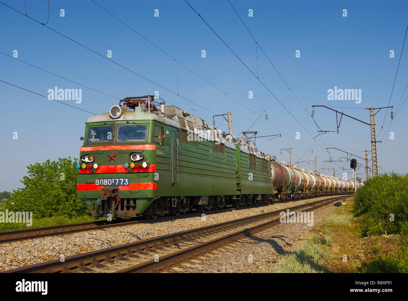 Soviet Freight Train Diesel Locomotive Stockfotos & Soviet Freight ...