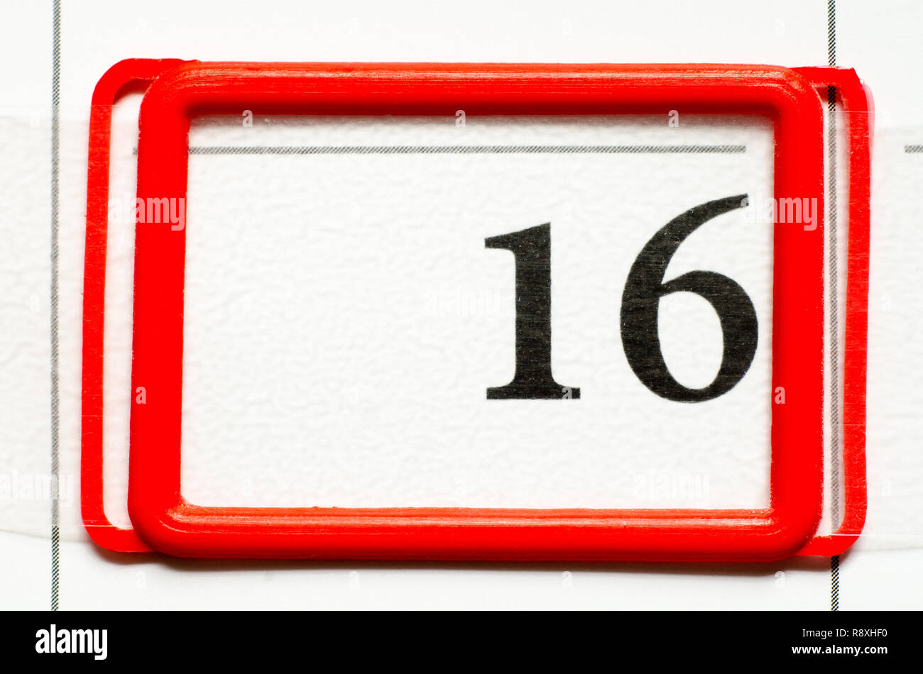 Number sixteen -Fotos und -Bildmaterial in hoher Auflösung – Alamy