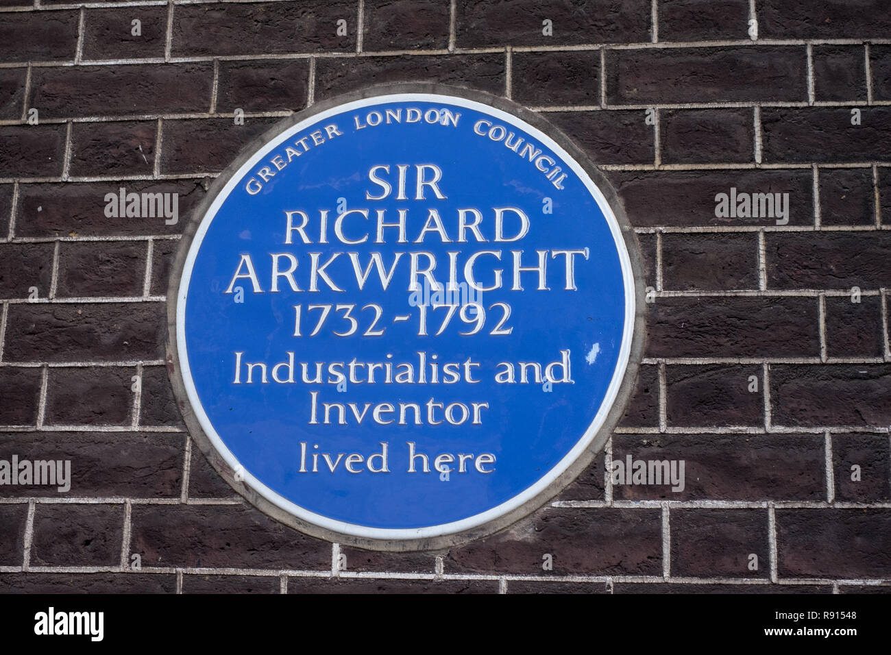 Sir richard arkwright blue plaque london -Fotos und -Bildmaterial in ...