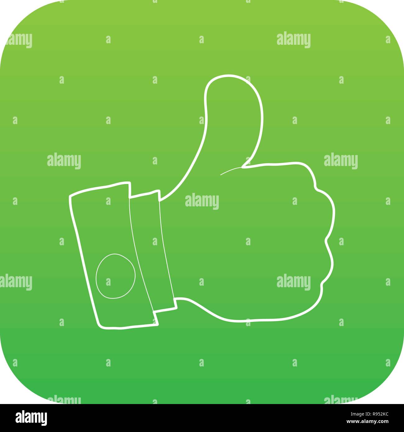 Daumen hoch Symbol grün Vektor auf weißem Hintergrund Stock ...