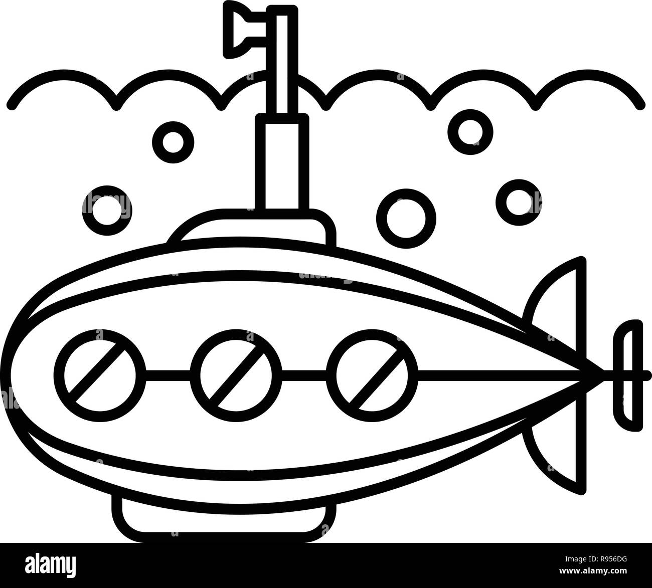 Periskop u-Boot Symbol, outline Style Stock-Vektorgrafik - Alamy