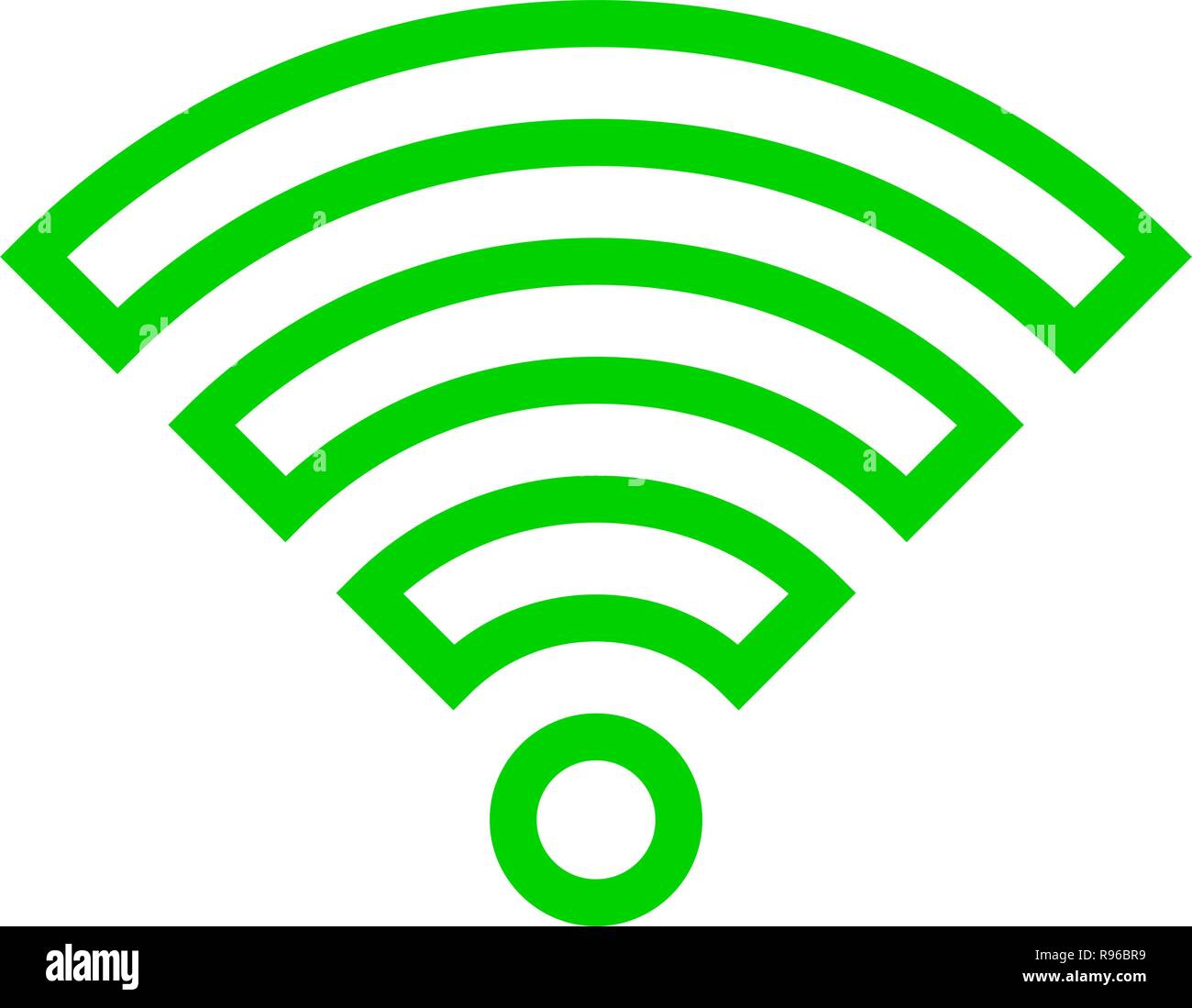 Wlan Symbol - grün umrandet, isoliert - Vector Illustration Stock ...