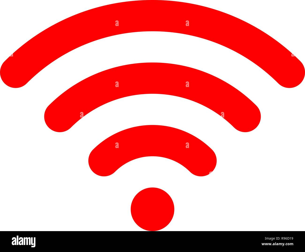 Wlan Symbol-rot einfach abgerundet, isoliert - Vector Illustration ...