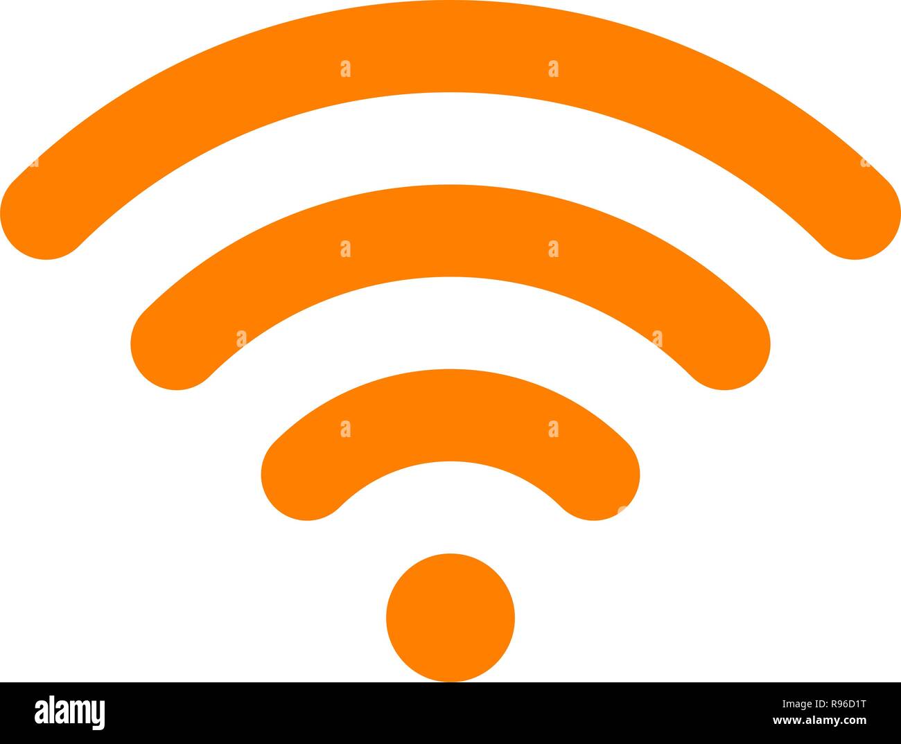 Wlan Symbol - Orange ganz einfach abgerundet, isoliert - Vector ...