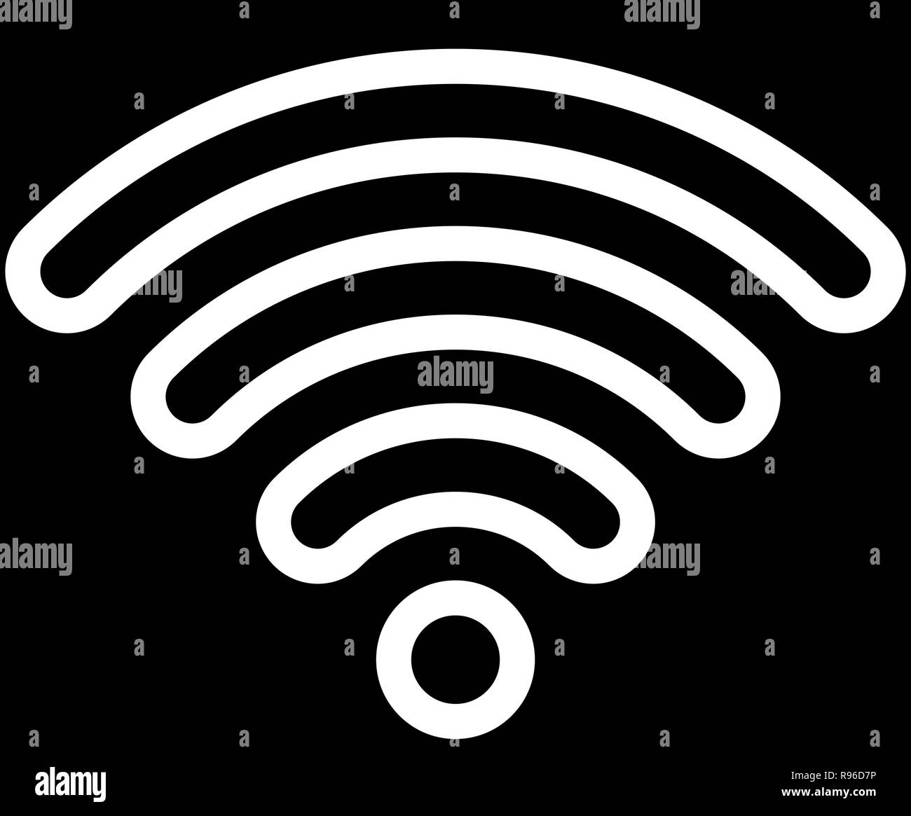 Wlan Symbol - Weiß beschrieben, abgerundet, isoliert - Vector ...