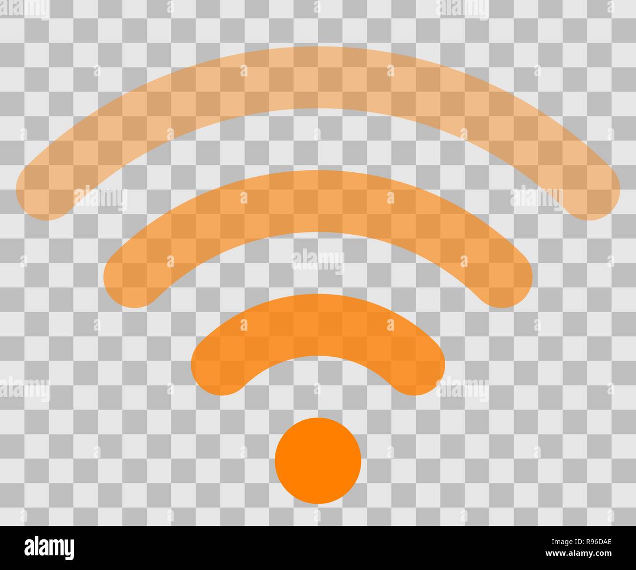 Wlan Symbol - Orange ganz einfach abgerundet transparent, isoliert ...