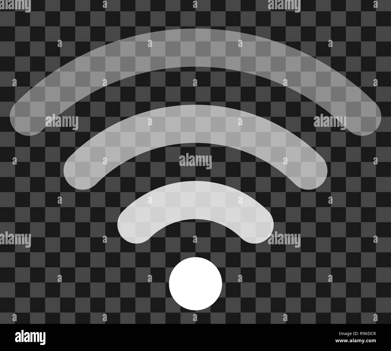 Wlan Symbol - weiß einfach abgerundet transparent, isoliert - Vector ...