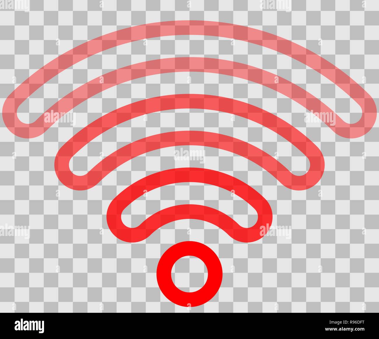Wlan Symbol - rot transparent beschrieben, abgerundet, isoliert ... Wlan Symbol - rot transparent beschrieben, abgerundet, isoliert ...