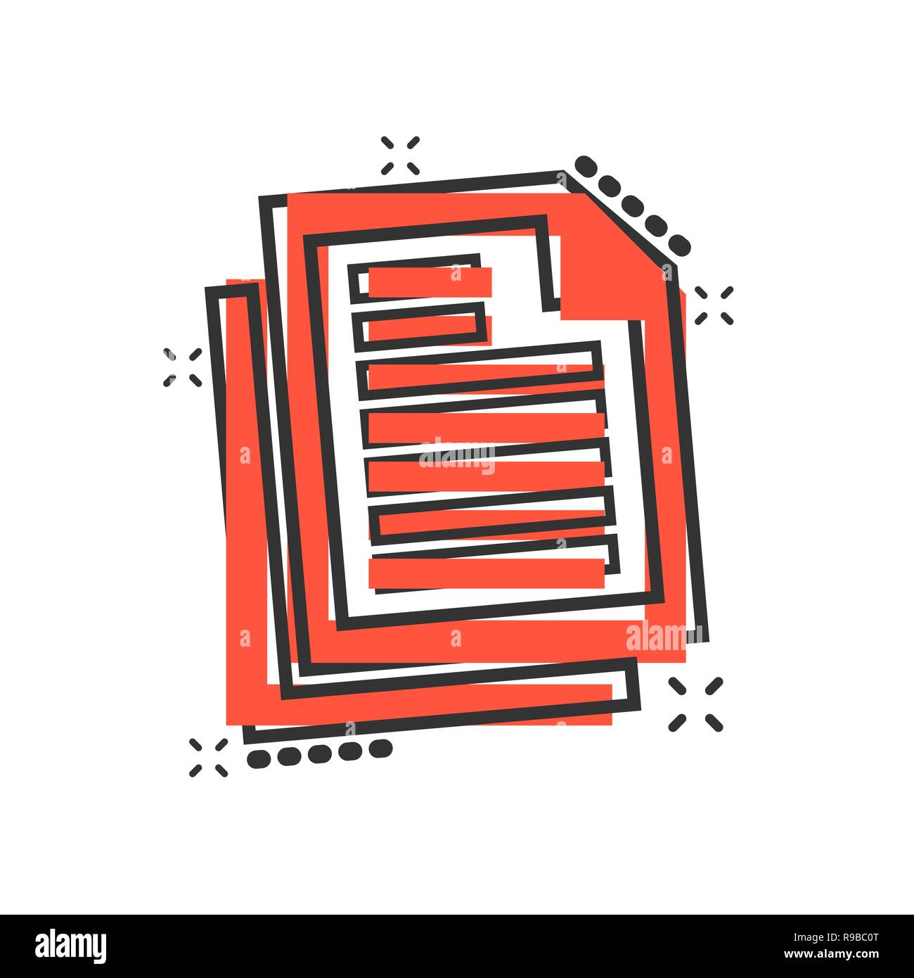 Dokument beachten Sie das Symbol im Comic-stil. Blatt Papier vektor ...