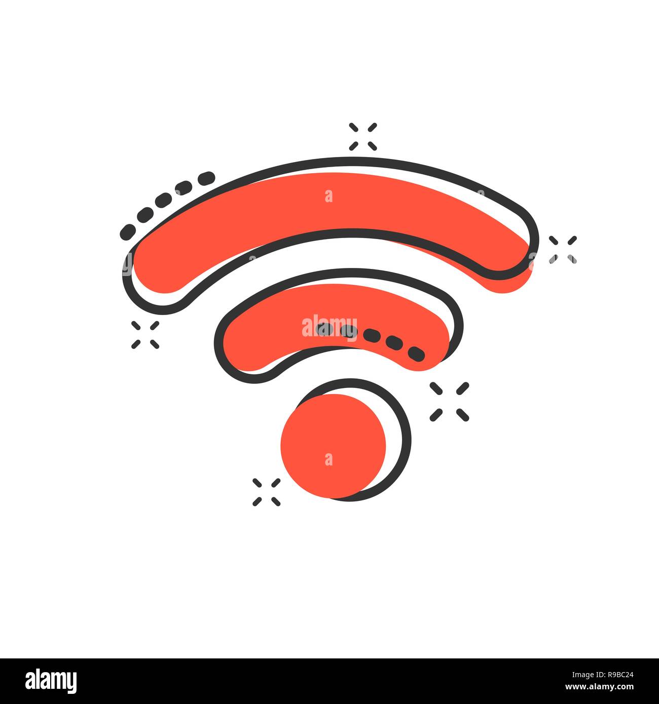 Wlan-Symbol im Comic-stil. Wi-fi-Technologie vektor Cartoon ...
