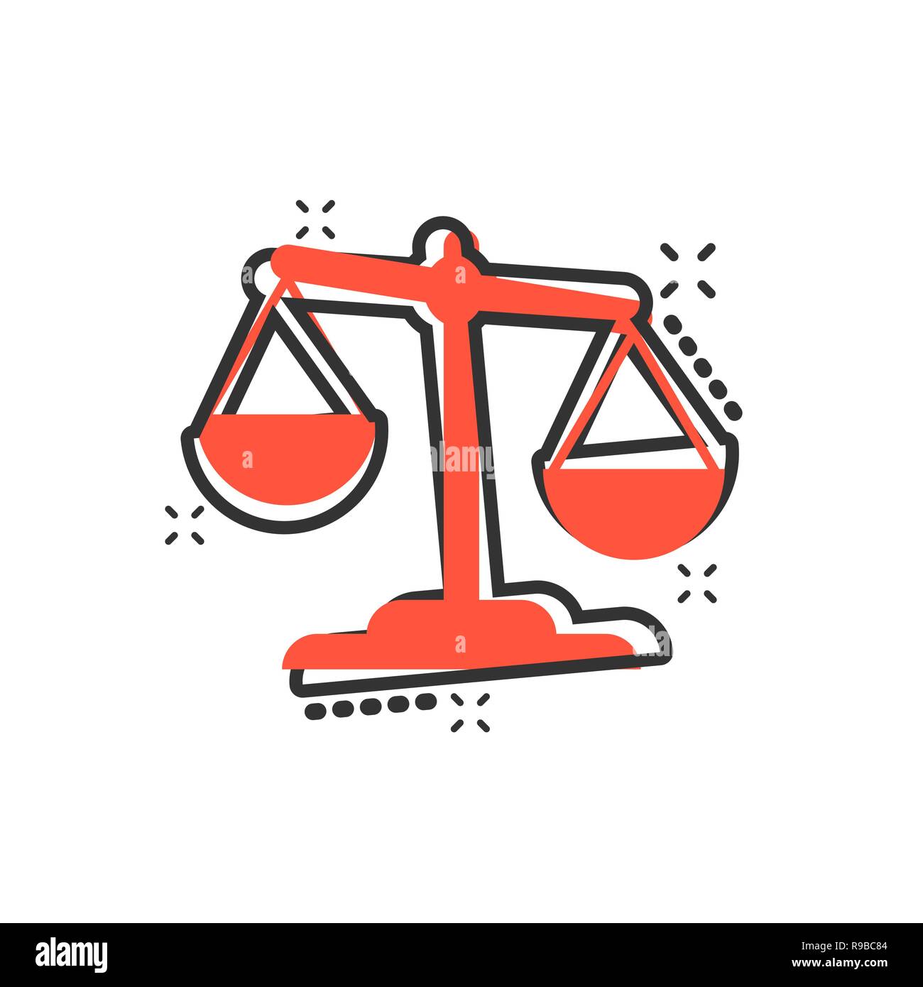 Maßstab vergleich Symbol im Comic-stil. Balance Gewicht vektor Cartoon ...