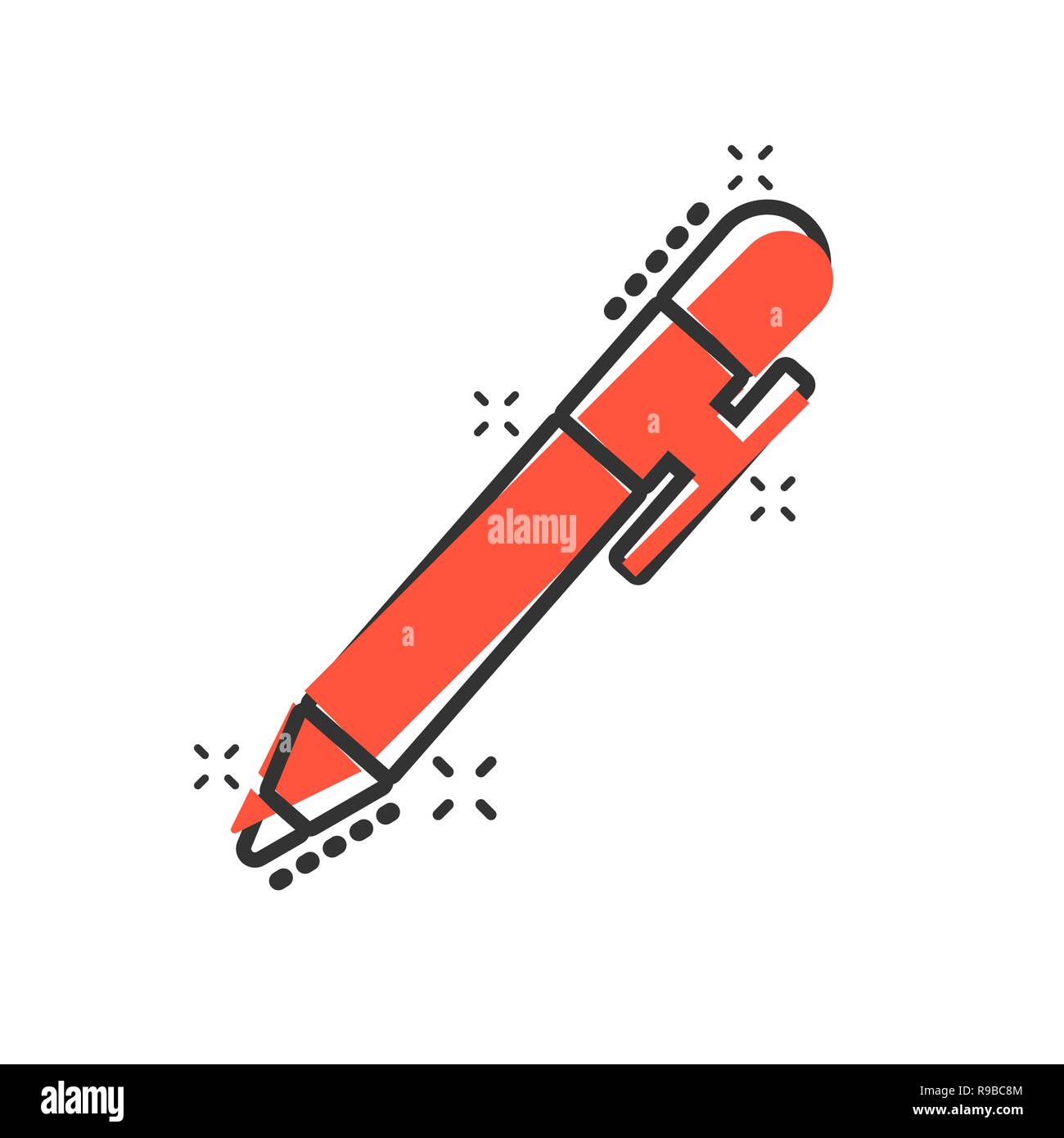 Stift -Symbol im Comic-stil. Textmarker vektor Cartoon Illustration ...