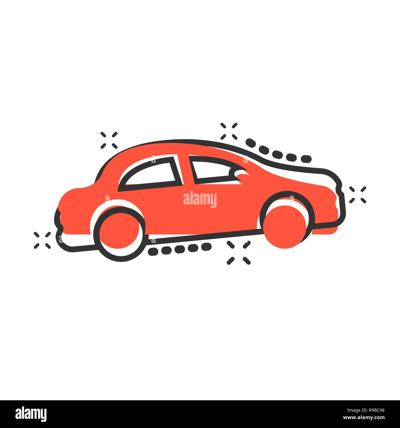 Auto-Symbol im Comic-stil. Pkw vektor Cartoon Illustration Piktogramm ...