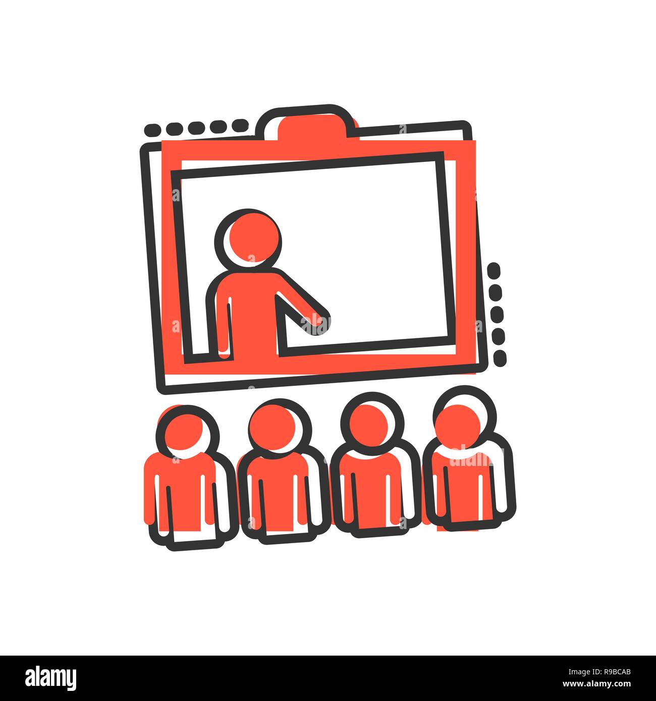 Ausbildung Ausbildung Symbols in Comic Stil. Menschen seminar Vektor ...