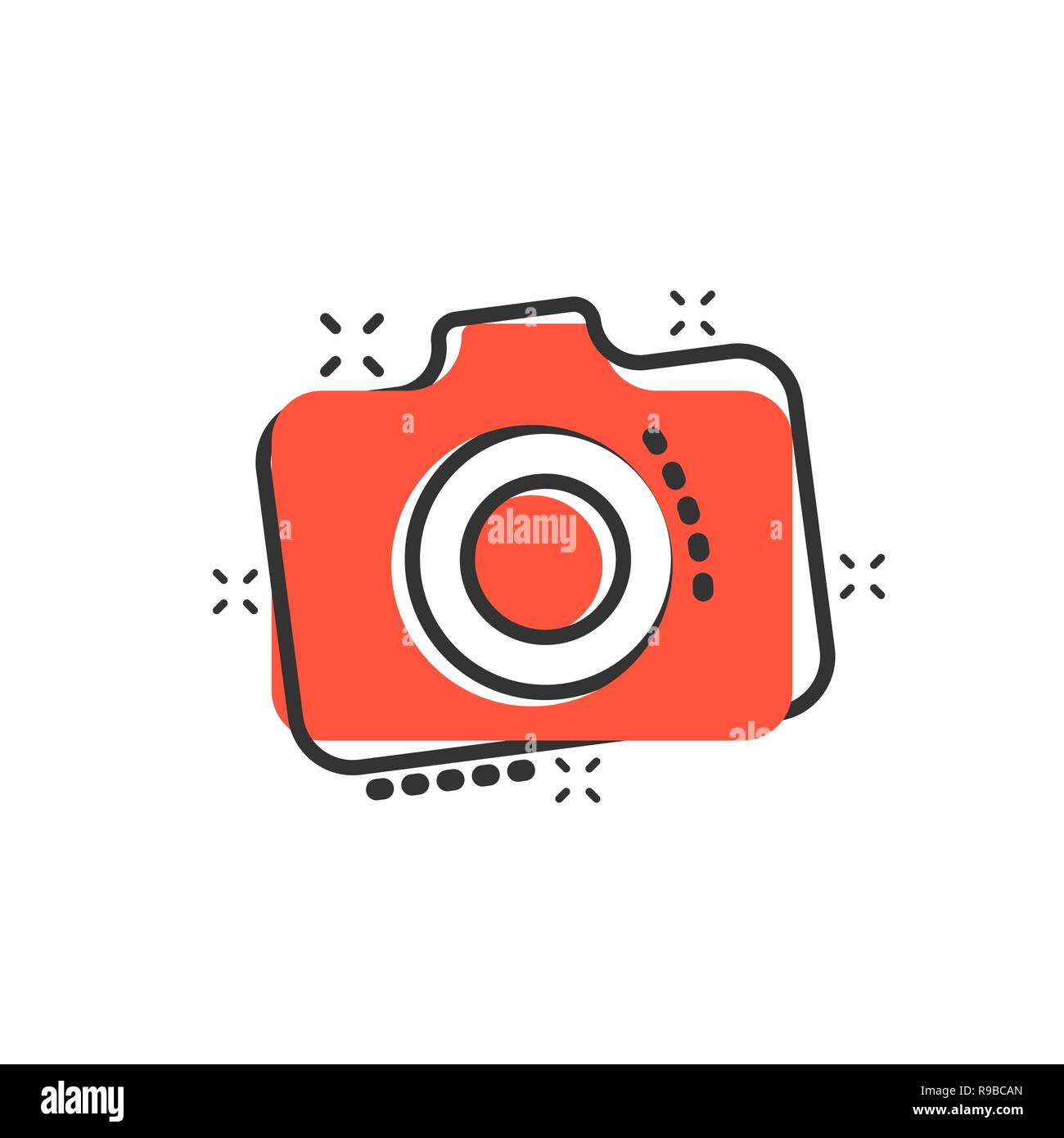 Foto Kamera" im Comic Stil. Fotograf cam Ausrüstung vektor Cartoon ...