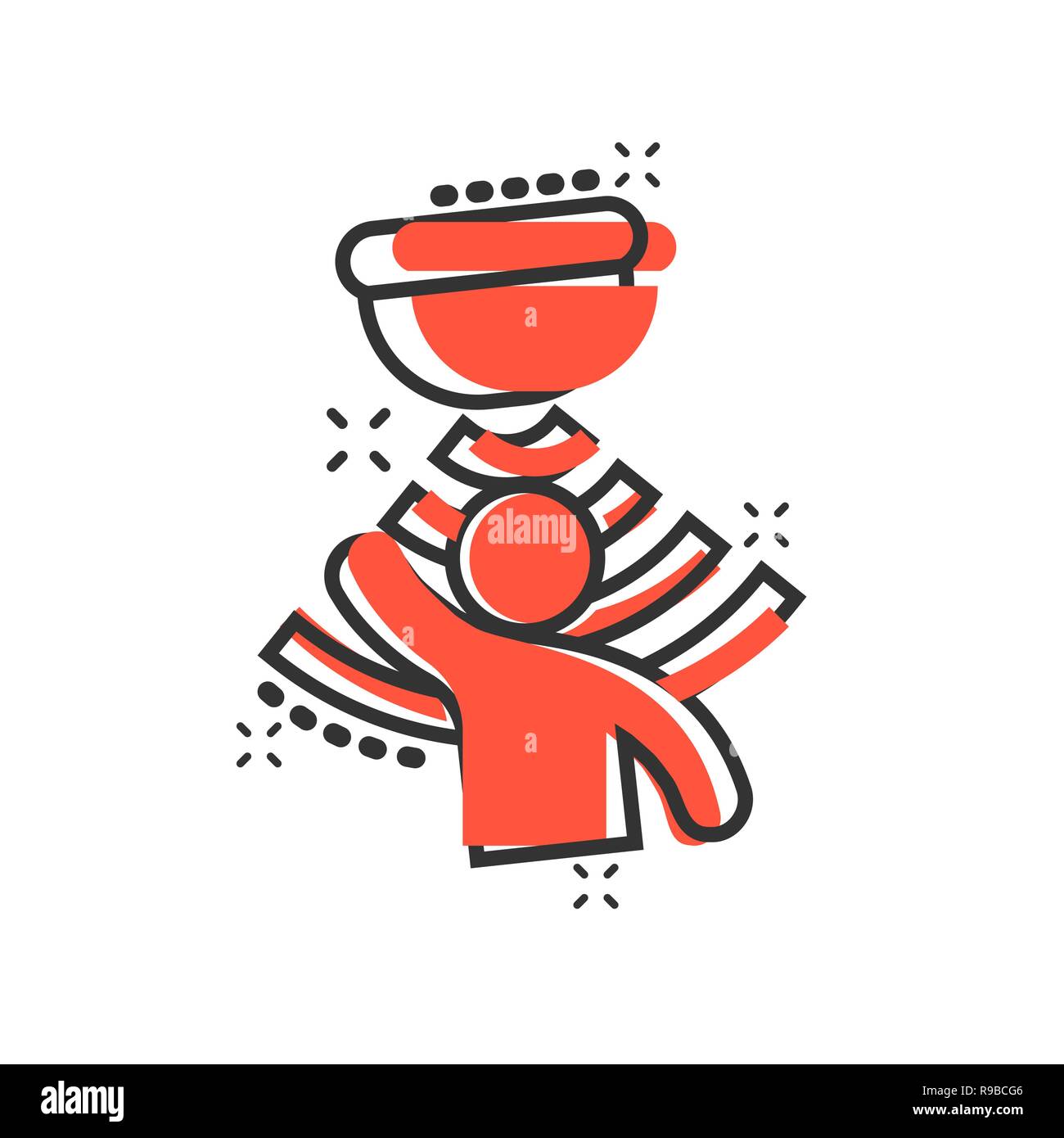 Motion Sensor Symbol im Comic-stil. Sensor Wellen mit Mann vektor ...