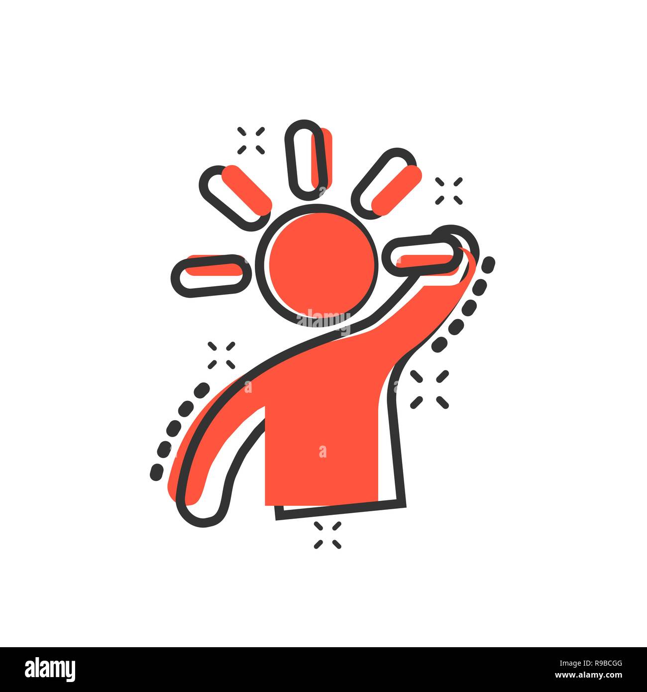 Geist Menschen Symbol im Comic-stil. Menschliche frustration Vektor ...