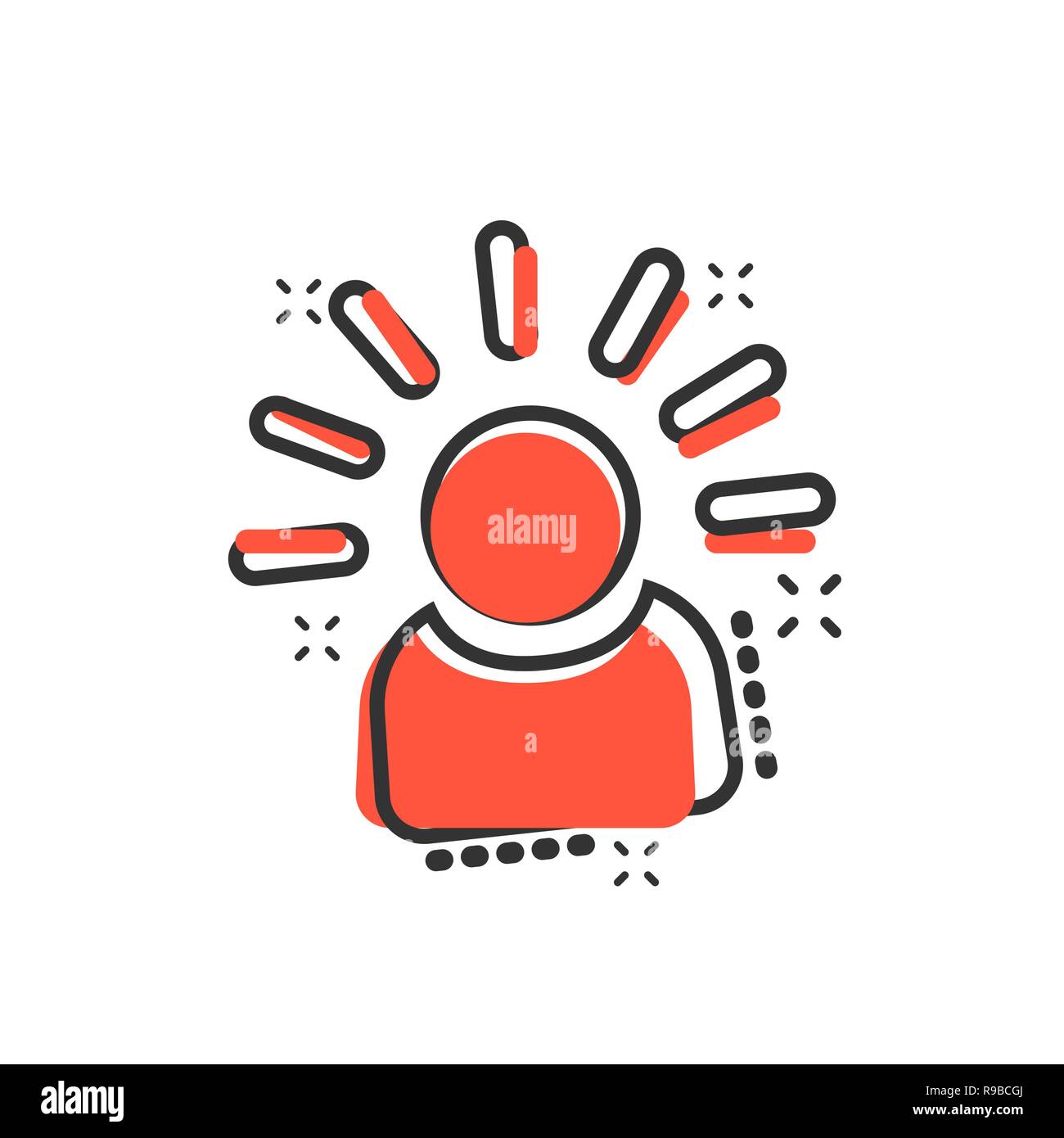 Geist Menschen Symbol im Comic-stil. Menschliche frustration Vektor ...