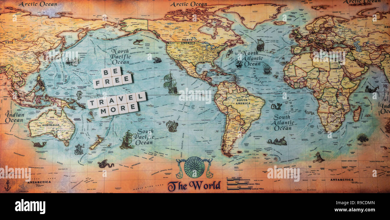 Map Of The World With Names Stockfotos und -bilder Kaufen - Alamy