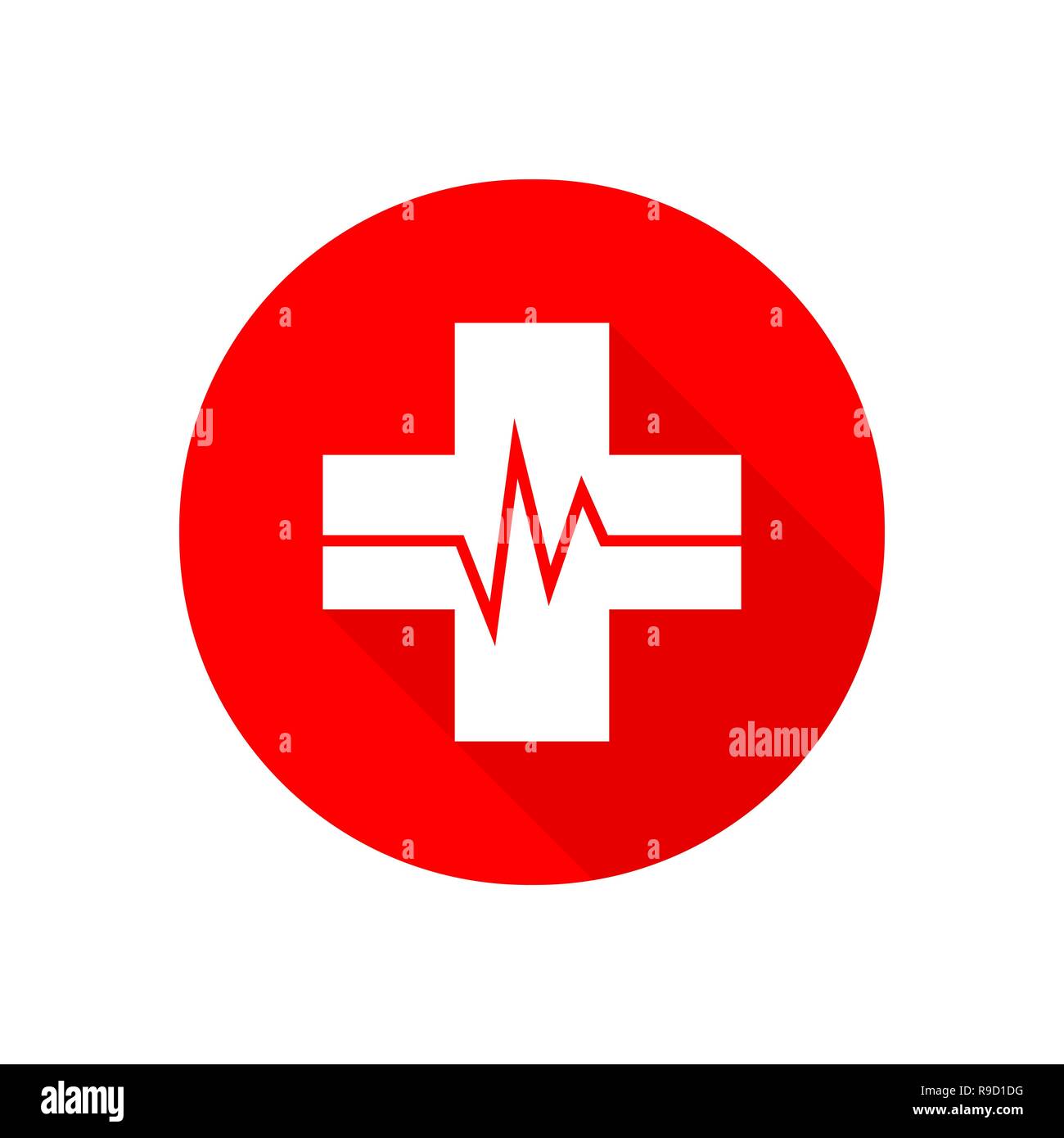 Medizinische Kreuz mit heartbeat Symbol im flachen Stil. Vector ... Medizinische Kreuz mit heartbeat Symbol im flachen Stil. Vector ...