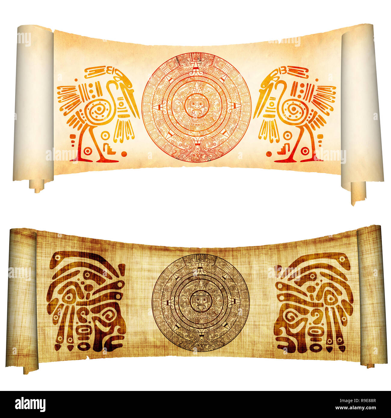 Aztekische sonne Ausgeschnittene Stockfotos und -bilder - Alamy