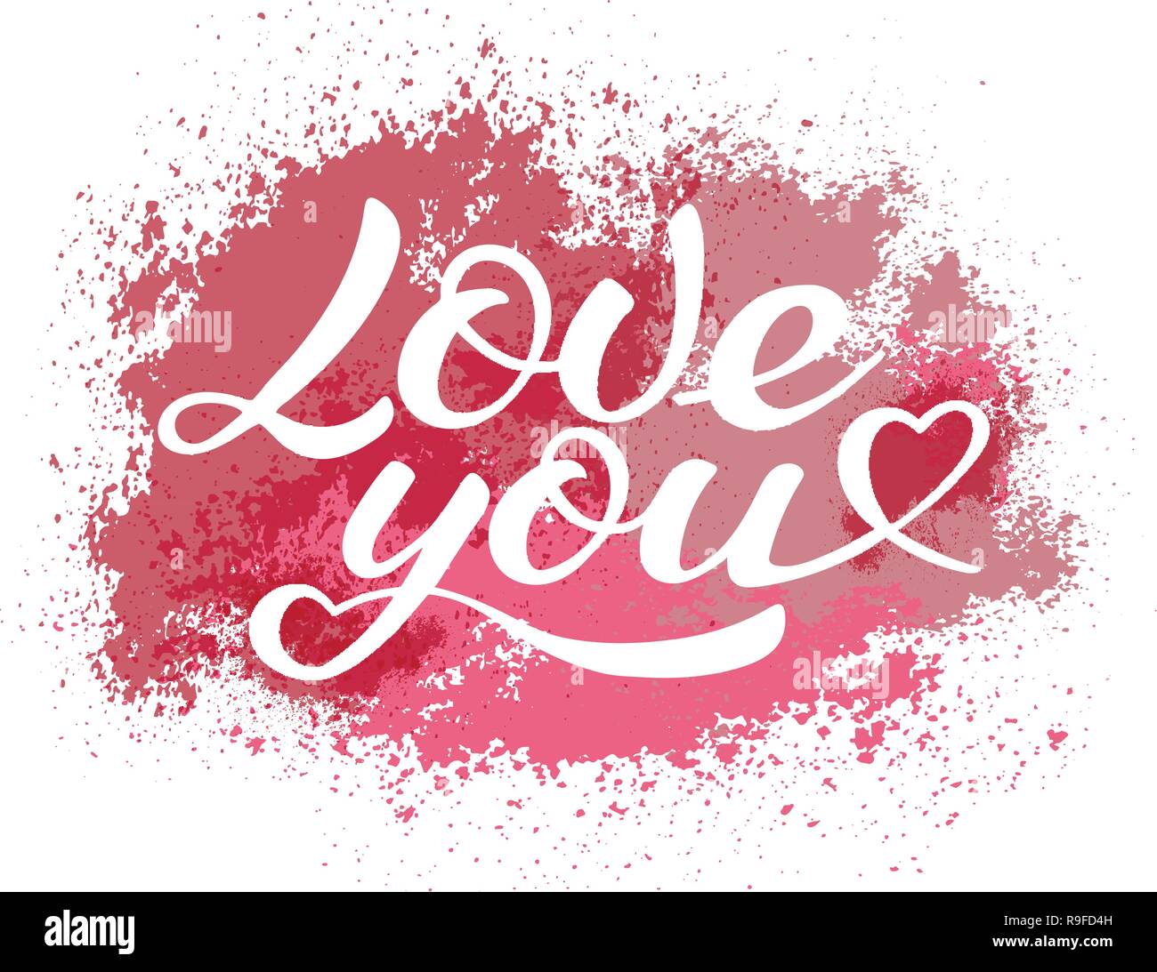 Liebe dich Schriftzug, kalligraphische Vektor Inschrift auf dem ...