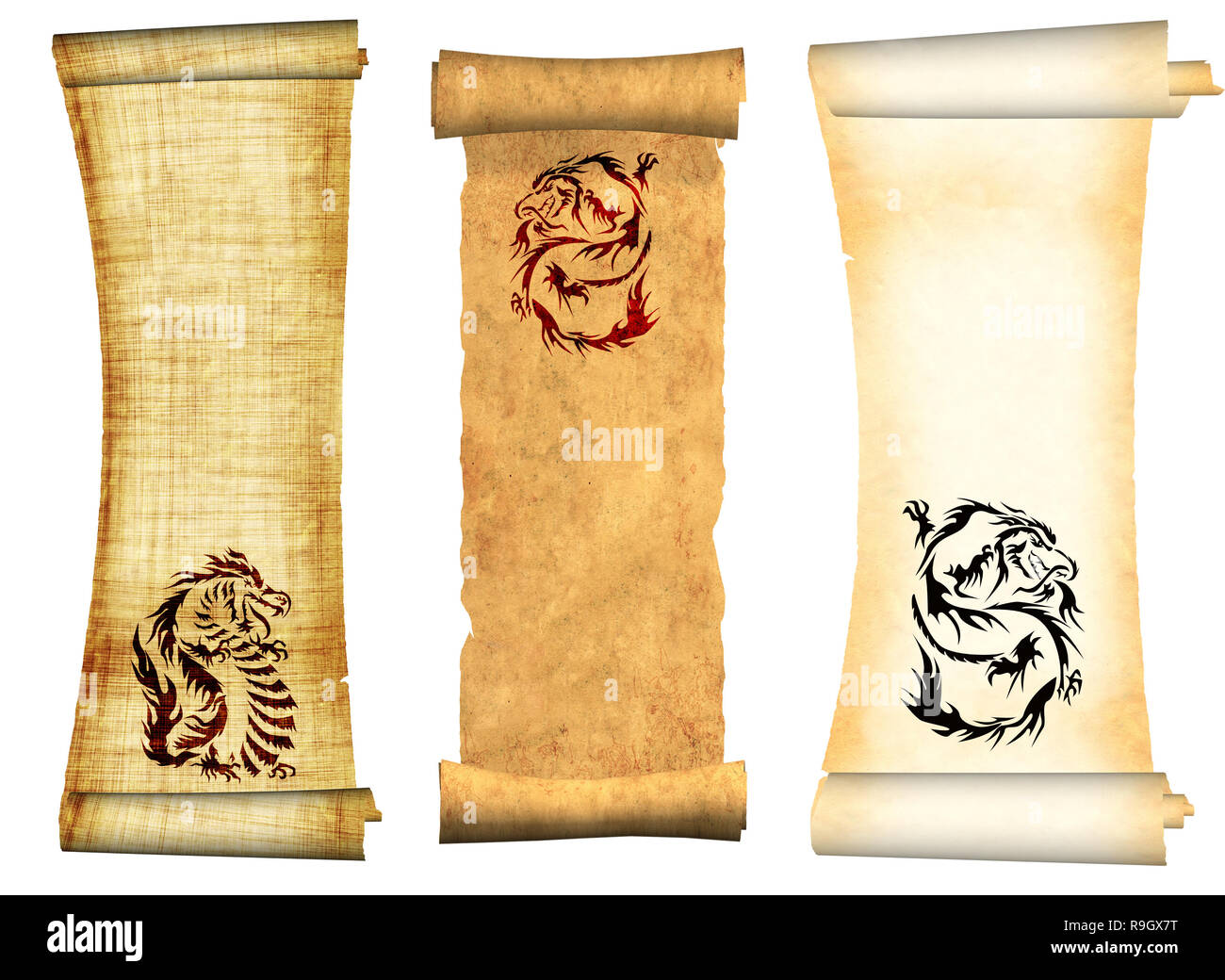 Ancient chinese scroll Ausgeschnittene Stockfotos und -bilder - Alamy