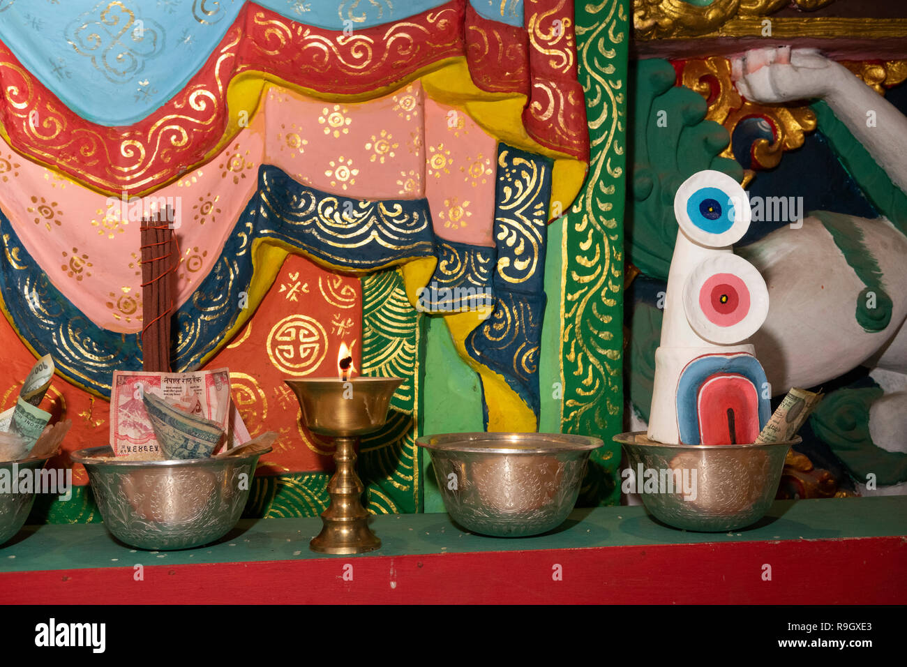 Nepal, Everest Base Camp Trek, Khumjung, Samten Choling Gompa Innenraum ...