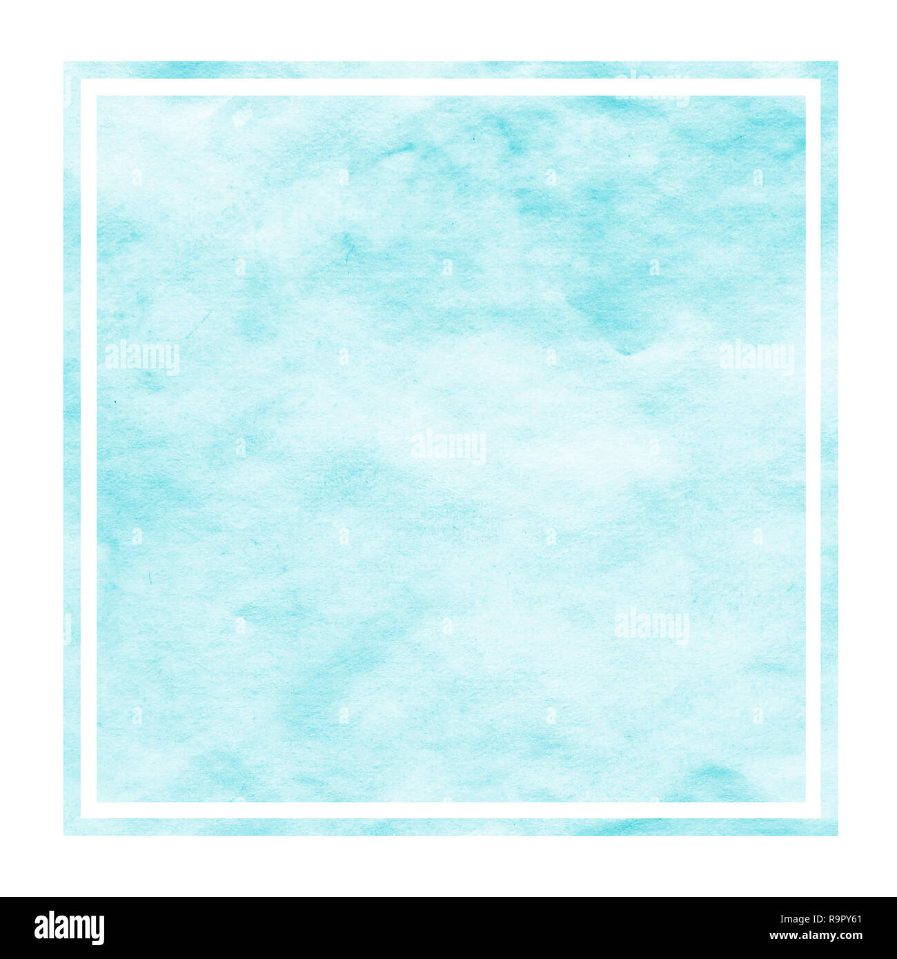 Hellblau Hand gezeichnet Aquarell rechteckigen Rahmen Hintergrund ...