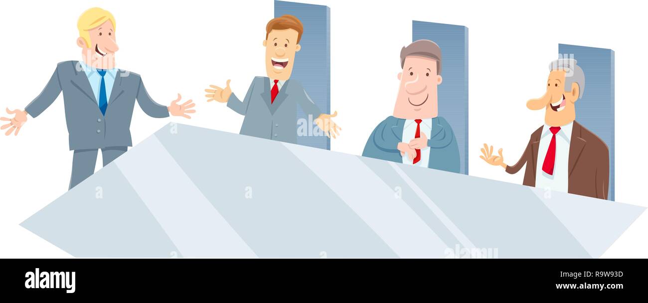Meeting table cartoon Stock-Vektorgrafiken kaufen - Alamy