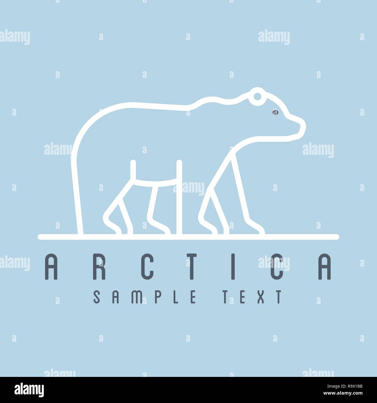 Vektor logo Schablone mit Eisbär line Art Stock-Vektorgrafik - Alamy