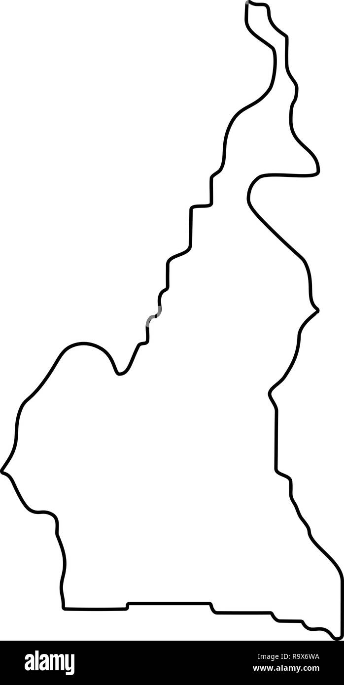 Karte von Kamerun - skizzieren. Silhouette von Kamerun Karte Vector ...