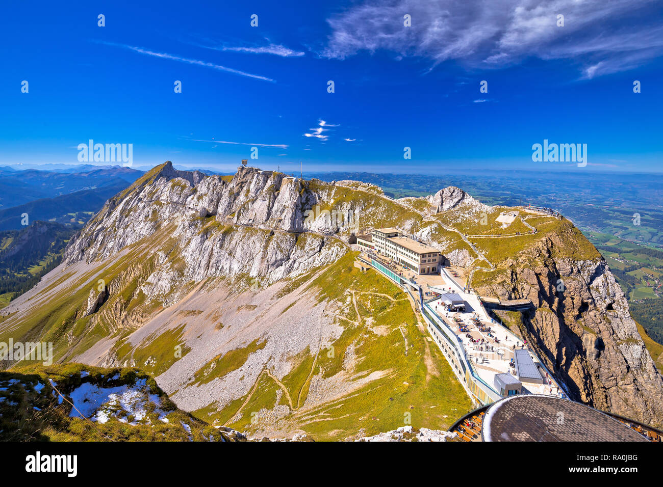 Pilatus Kulm Berg und die umliegenden Gipfel der Alpen sehen, alpinen ...