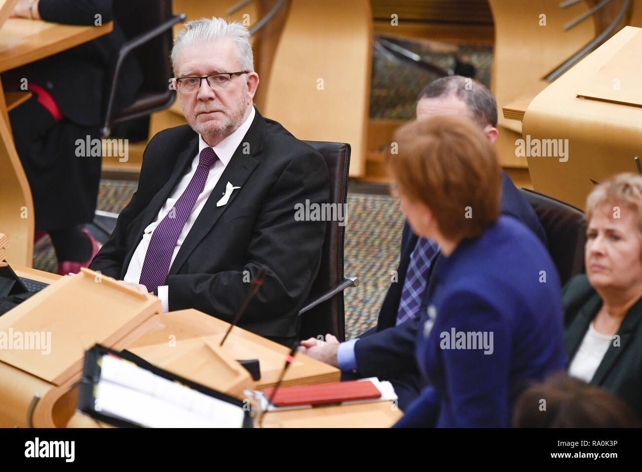 Politiker nehmen an Fragen der Schottischen Ersten Minister in Holyrood ...