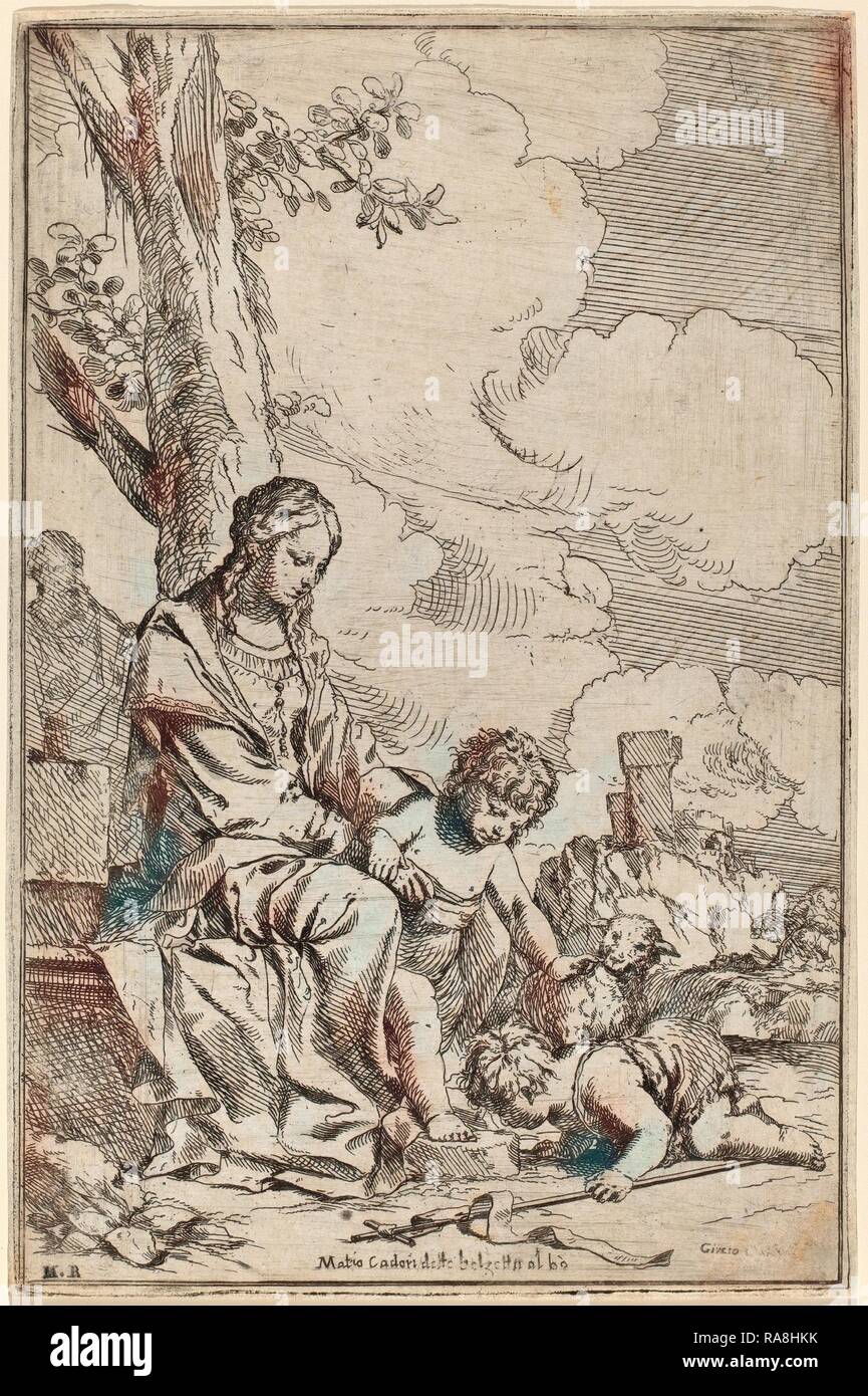 Giulio Carpioni (Italienisch, C. 1613 - 1678), die Jungfrau und das Kind mit dem Hl. Johannes ...