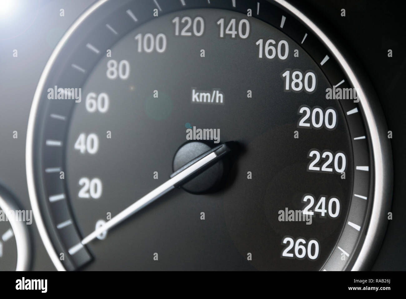 Fahrzeug Instrumententafel Armaturenbrett closeup mit sichtbaren Tacho ...