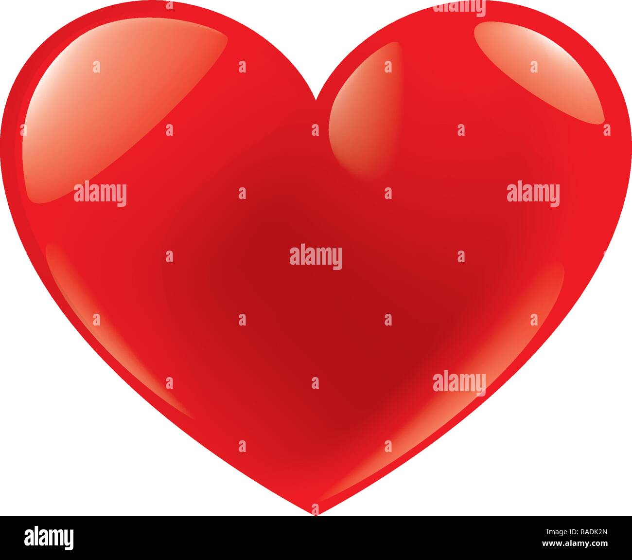 Rotes Herz Symbol. Vector Illustration auf weißem Hintergrund Stock ...