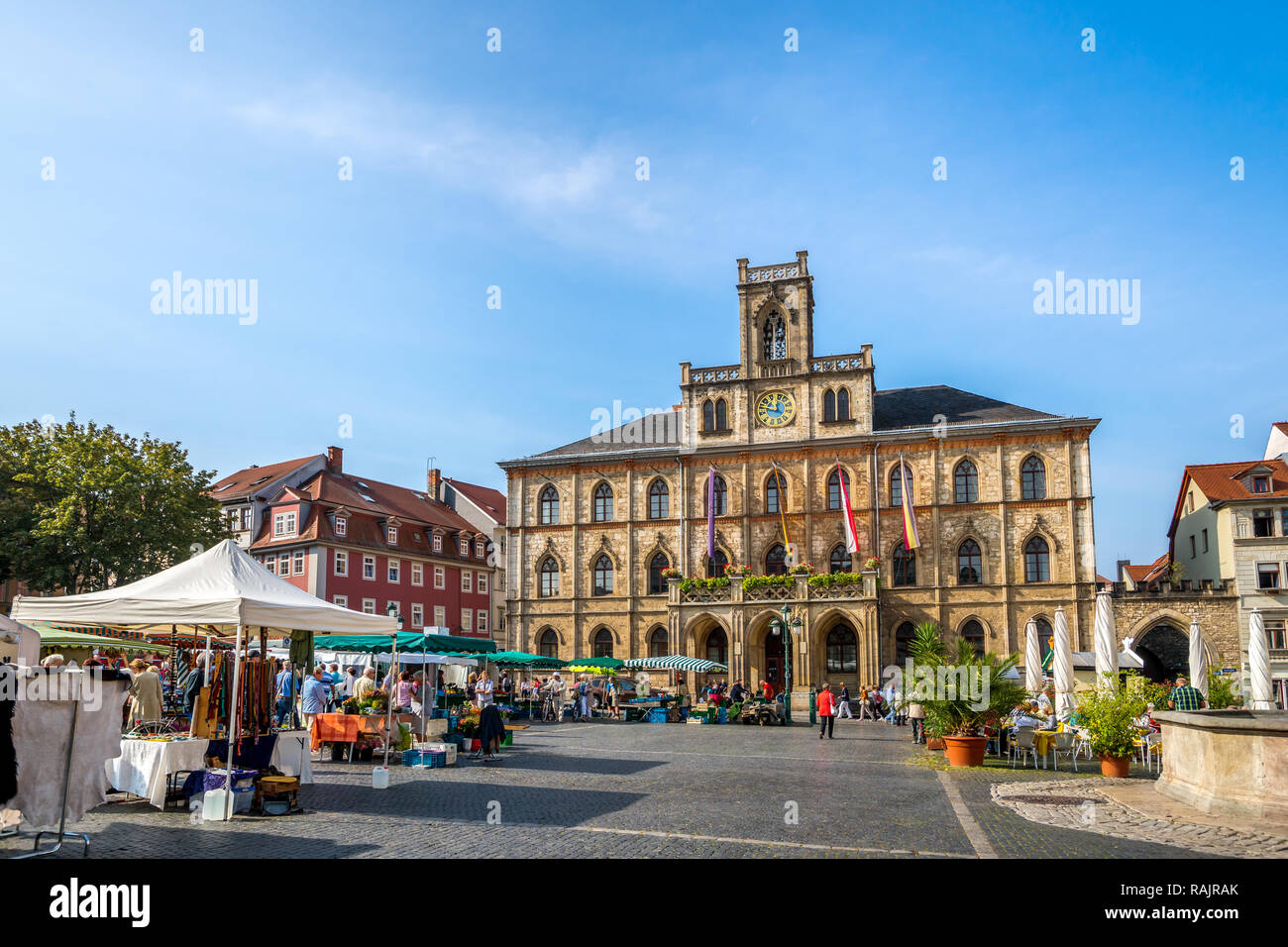 Markt und Rathaus, Weimar, Deutschland Stockfotografie - Alamy
